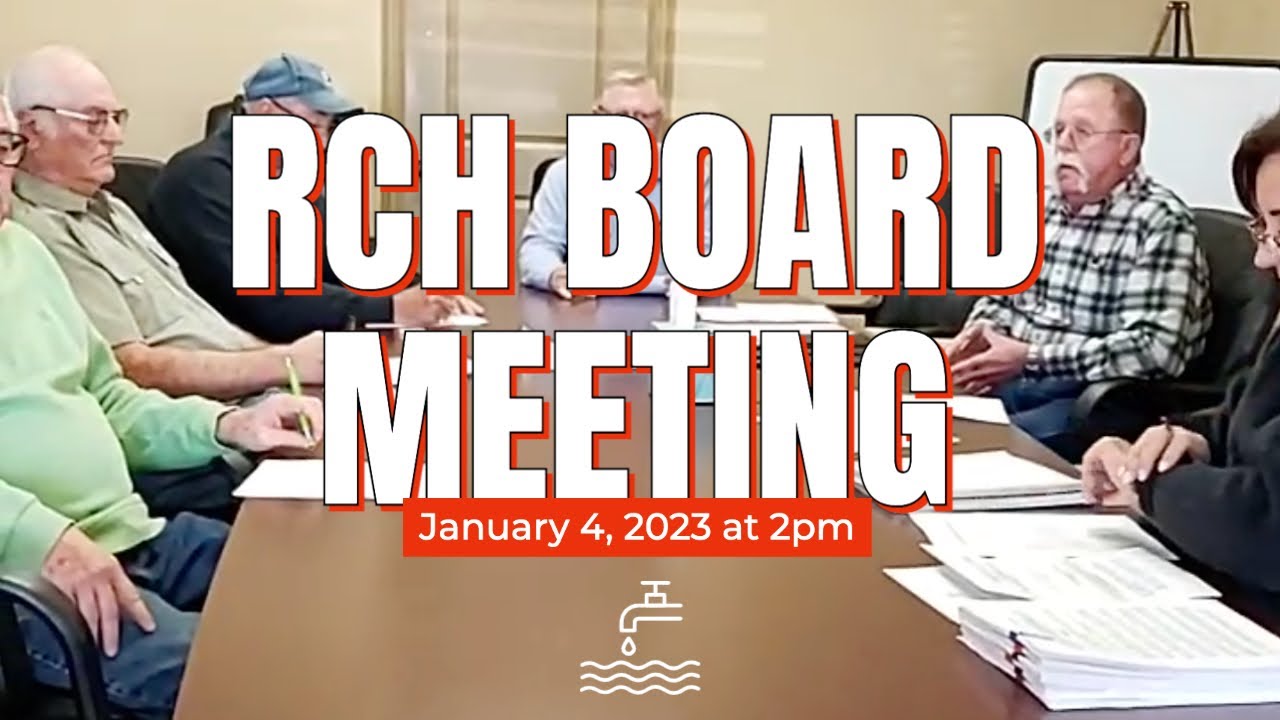 RCH Water Supply Board Meeting on January 4, 2023 - YouTube
