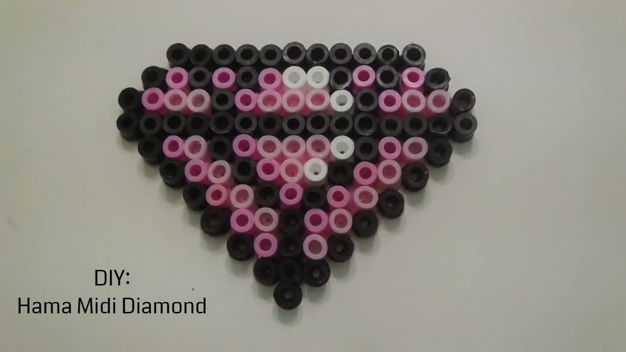 Create a diamond using HAMA midi perler beads. - YouTube