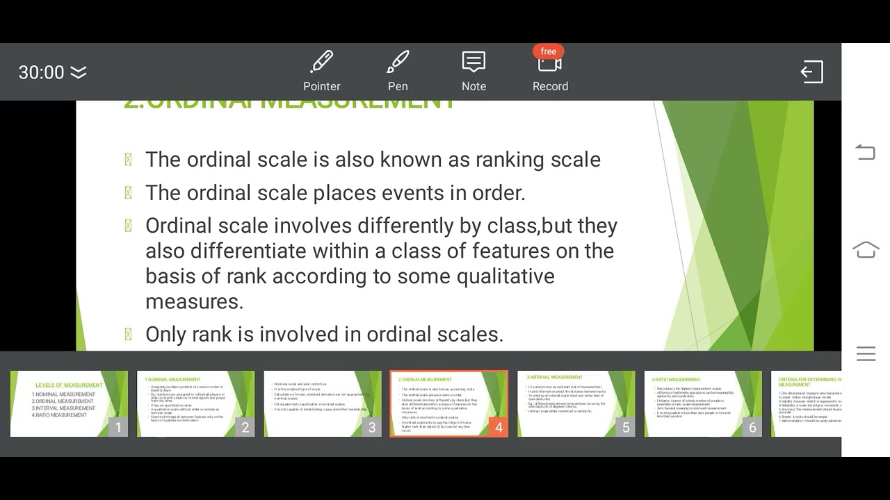Research Methodology,Levels of measurement and criteria for good ...