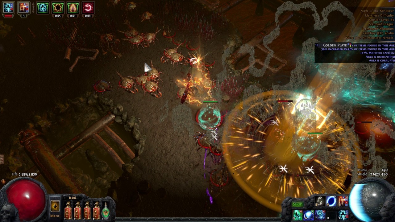 PoE 2.5 - Maze of the Minotaur Map with Flame Totem - YouTube