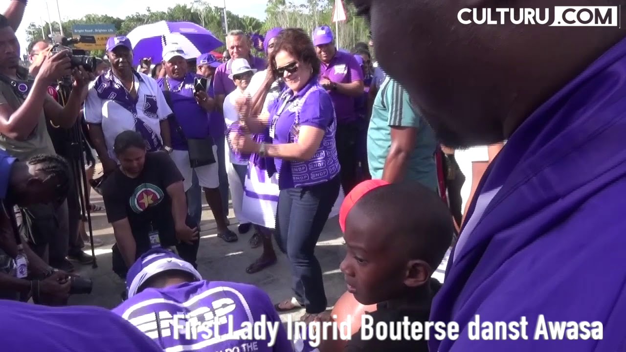 Suriname First Lady Ingrid Bouterse danst Awasa - YouTube
