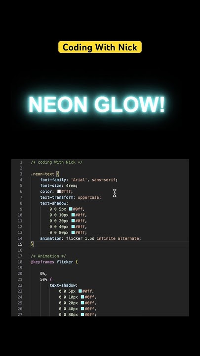 Neon Glow Text With Animation In Css Csseffect Htmlcss Webdesign Javascript Css Csstricks