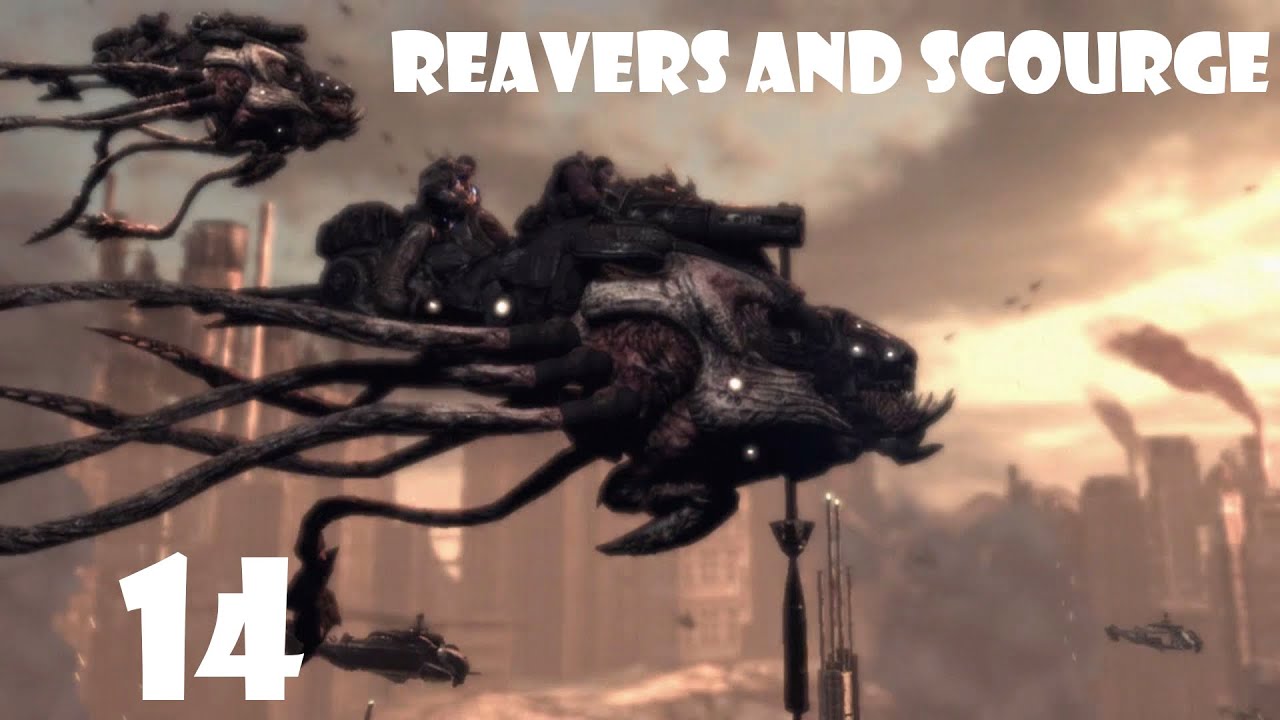 FLYING REAVERS AND FIGHTING SCOURGE!! | GEARS OF WAR 2 | EPISODE 14 ...