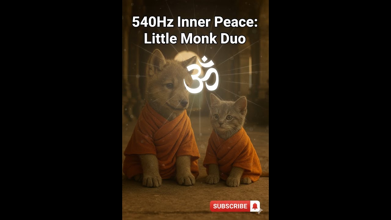 540Hz Inner Peace: Little Monk Cat & Wolf Mantra Meditation (AUM ...