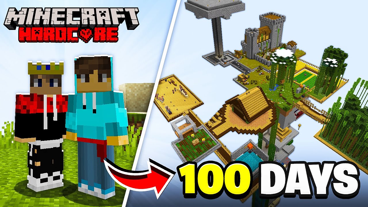 We Survived 100 Days on Random Biome Chunk Minecraft Hardcore ! - YouTube