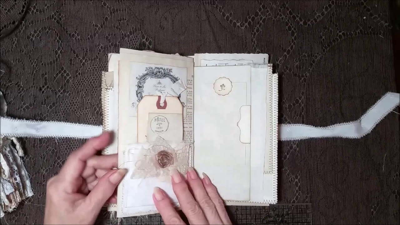 Fabric Covered Journal with Offset pages in Vintage Style - YouTube