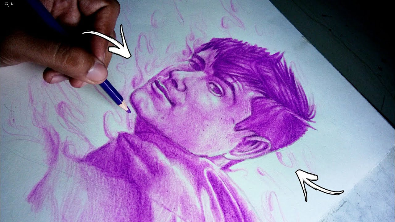 Alec benjamin - portrait realistic drawing 😍/ Using coloring pencil ...