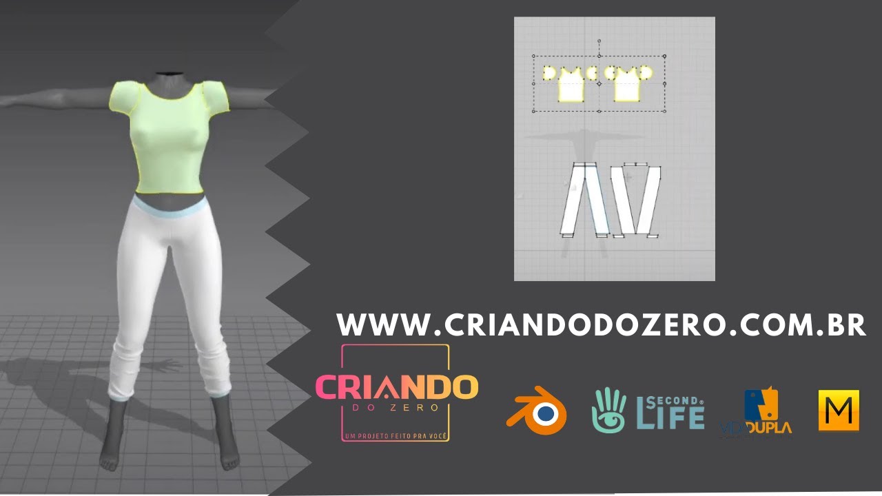 Camiseta e calça Básica Marvelous Designer - Second Life - YouTube