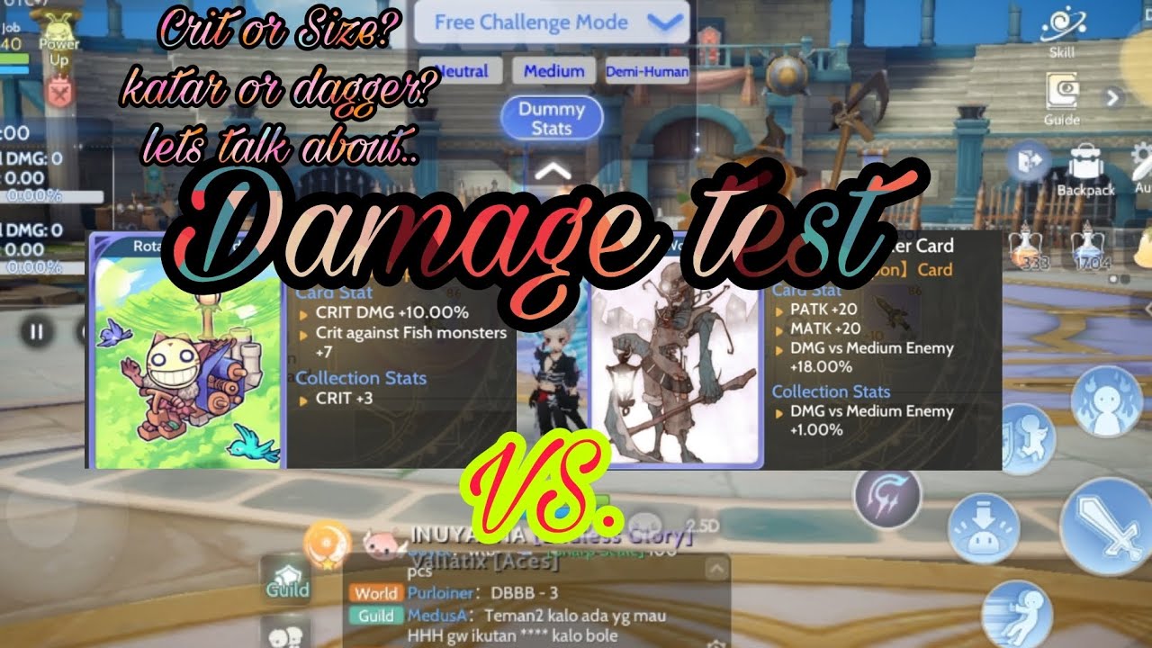 Ragnarok Origin Damage Test Crit dmg Vs Size,Skel worker or rotar zairo ...