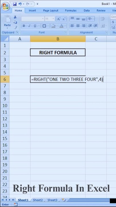Right Formula In Microsoft Excel. #excel #microsoftexcel #exceltips #microsoftoffice # ...