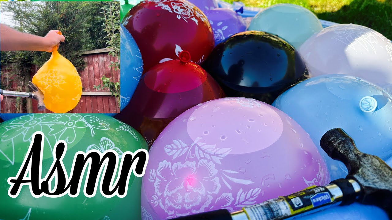 Asmr | asmr sounds | asmr popping Water Balloons - YouTube