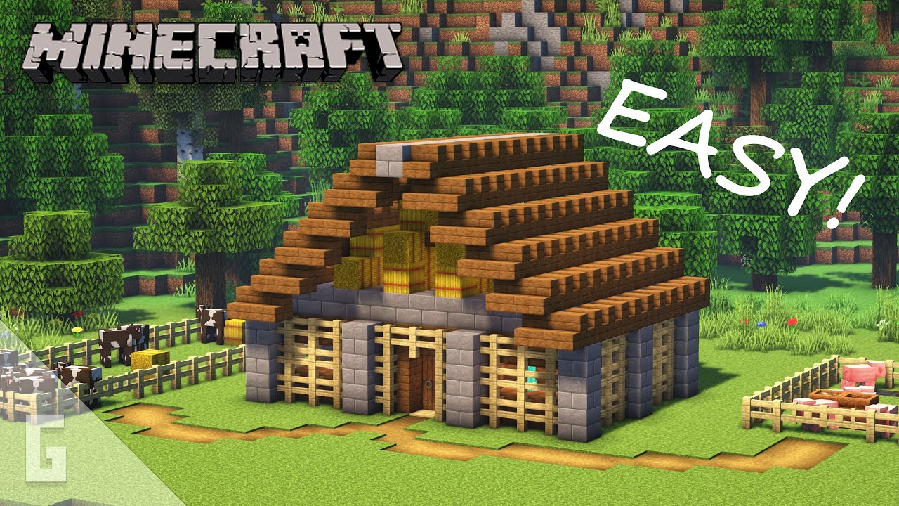 Easy Wooden Farm Cabin in 8 minutes - YouTube