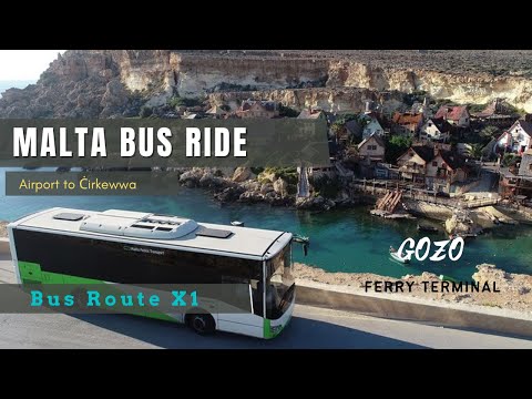 Malta Bus Ride - Airport to Cirkewwa - Bus Route X1| Malta Public ...