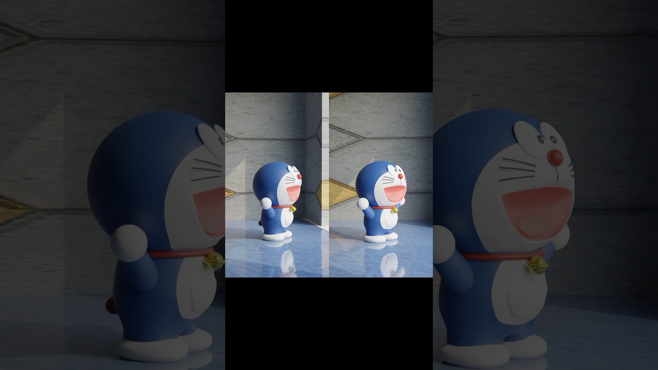 3D Stereo Graphic Arts - Doraemon watching the morning sun V3 - Created ...