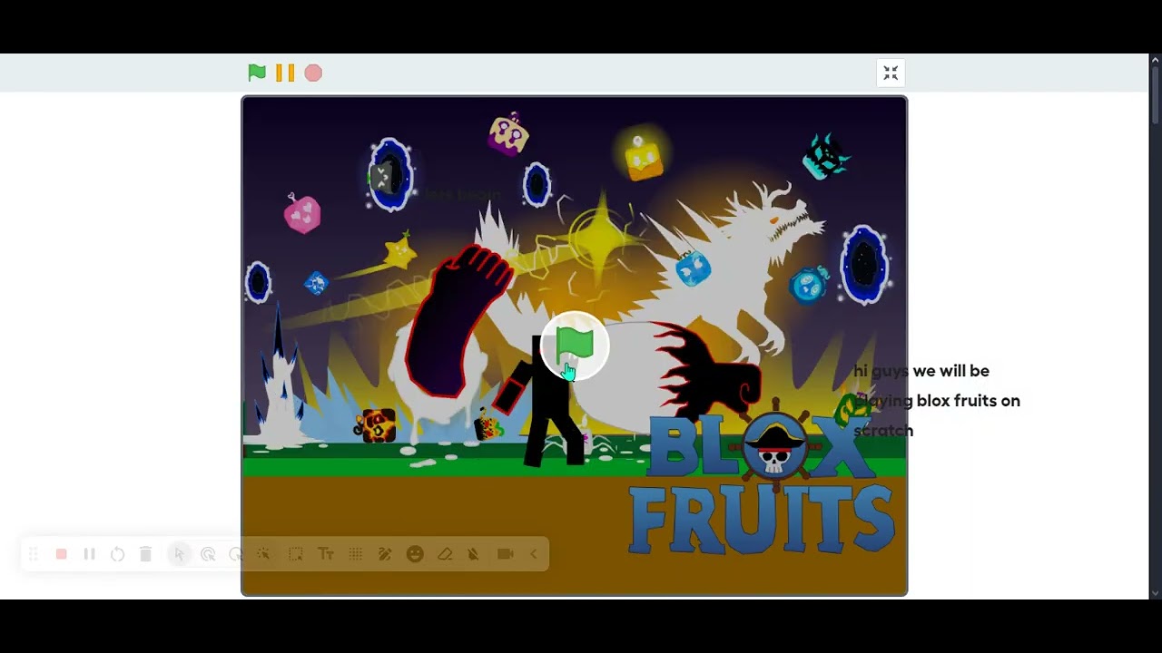 playing blox fruits on scratch - YouTube