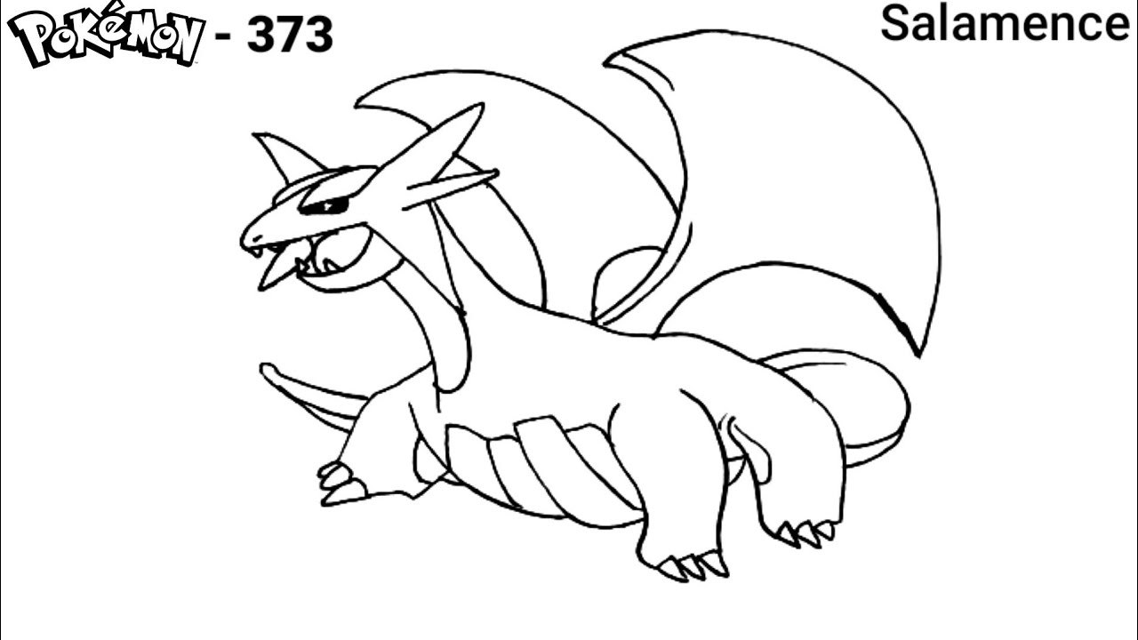 Salamence Drawing | How To Draw Pokemon No 373 - YouTube