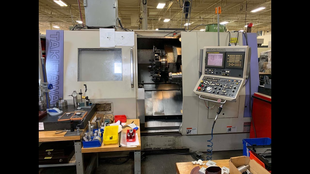 Takisawa TMM 200 Twin Spindle Twin Turret Live Tool CNC Turning Center ...