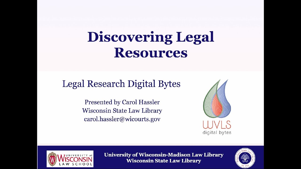 Discovering legal resources: legal research tips - YouTube