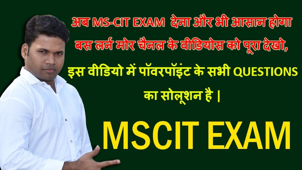 MSCIT EXAM POWERPOINT QUESTIONS SOLUTION - YouTube