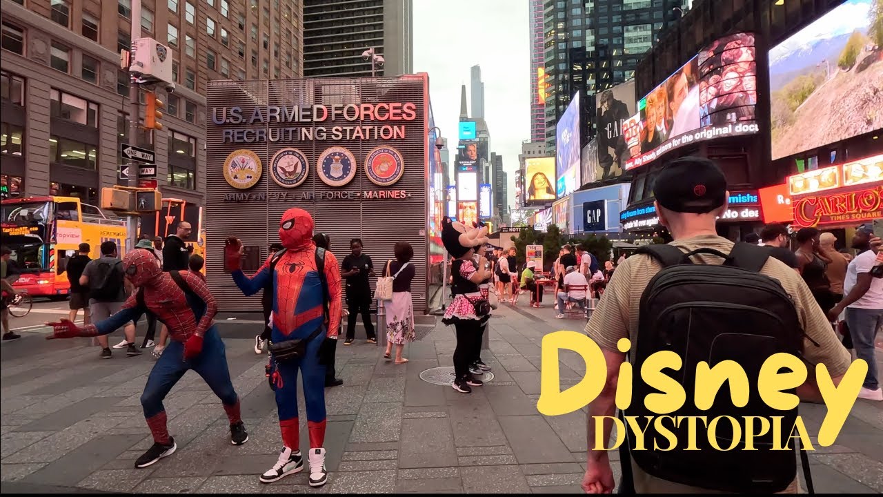 Disney Dystopia A Walk Through Time Square (4K) - YouTube
