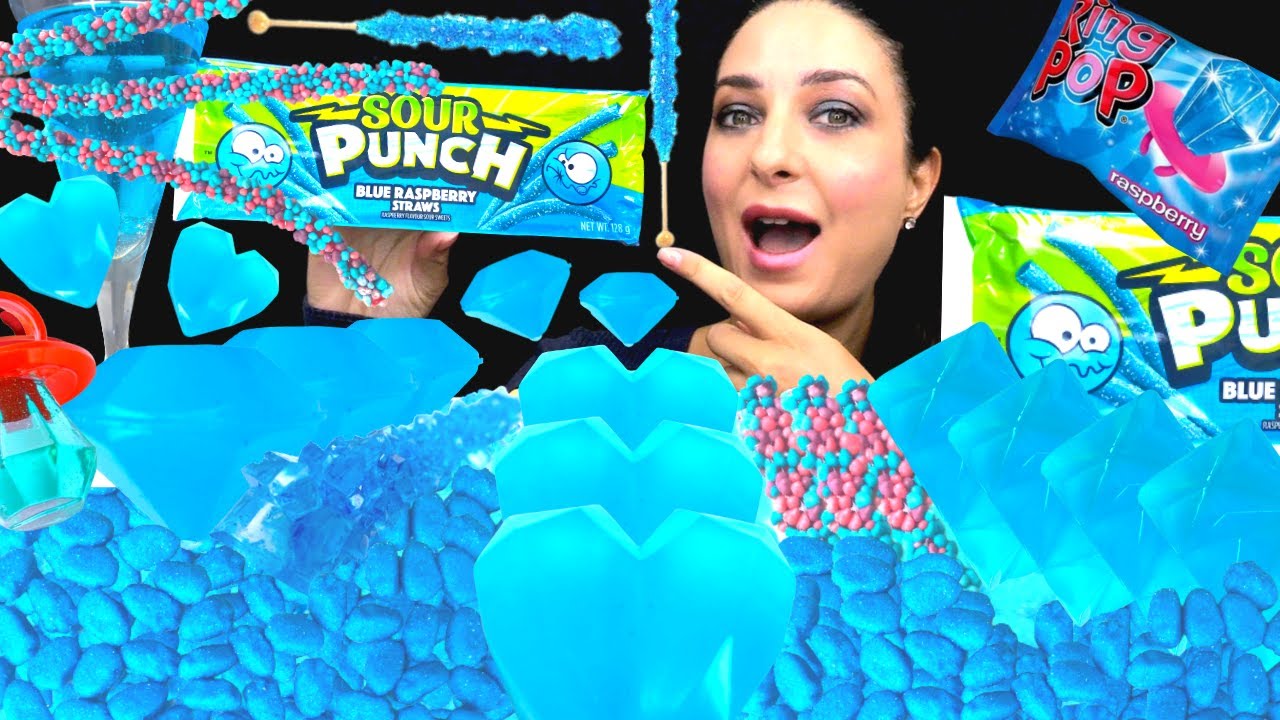ASMR, BLUE SWEETS, NERDS ROPE, RING POP, ROCK CANDY, JELLY, SOUR PUNCH ...