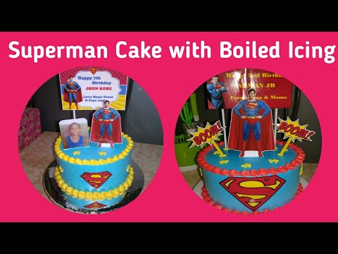 Superman Cake Ideas Using Boiled Icing / Birthday Cake Design for Boys ...