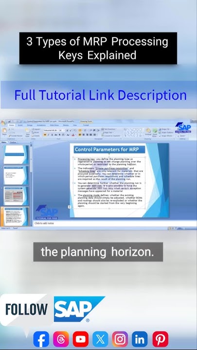 3 Types of MRP Processing - #SAP Tutorial For Beginners Free - SAP Learning - SAP PP - SAP #ERP ...