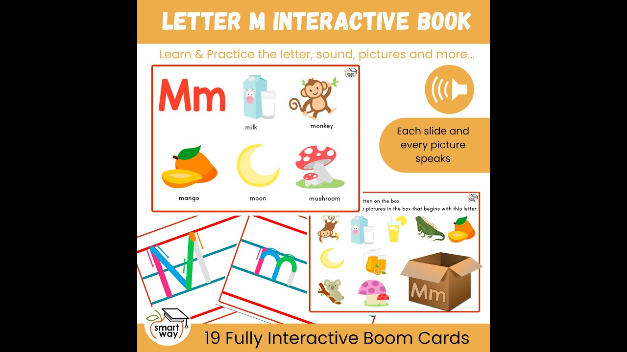 Letter M Interactive book boom cards - YouTube