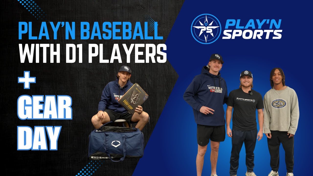 Play'n Baseball with College Athletes + D1 GEAR DAY! - YouTube