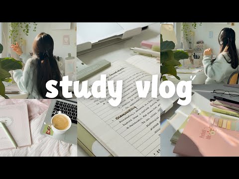STUDY VLOG |  4:30am slow morning, studying, note, motivation, romanticizing life˚˚ ༘