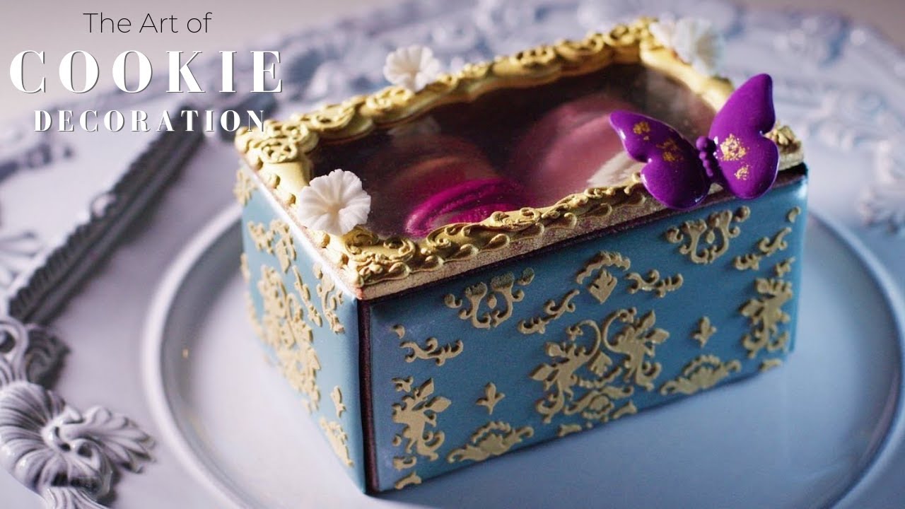 Satisfying Cookie Decorating Video | Victorian Style Macaron Box Cookie ...