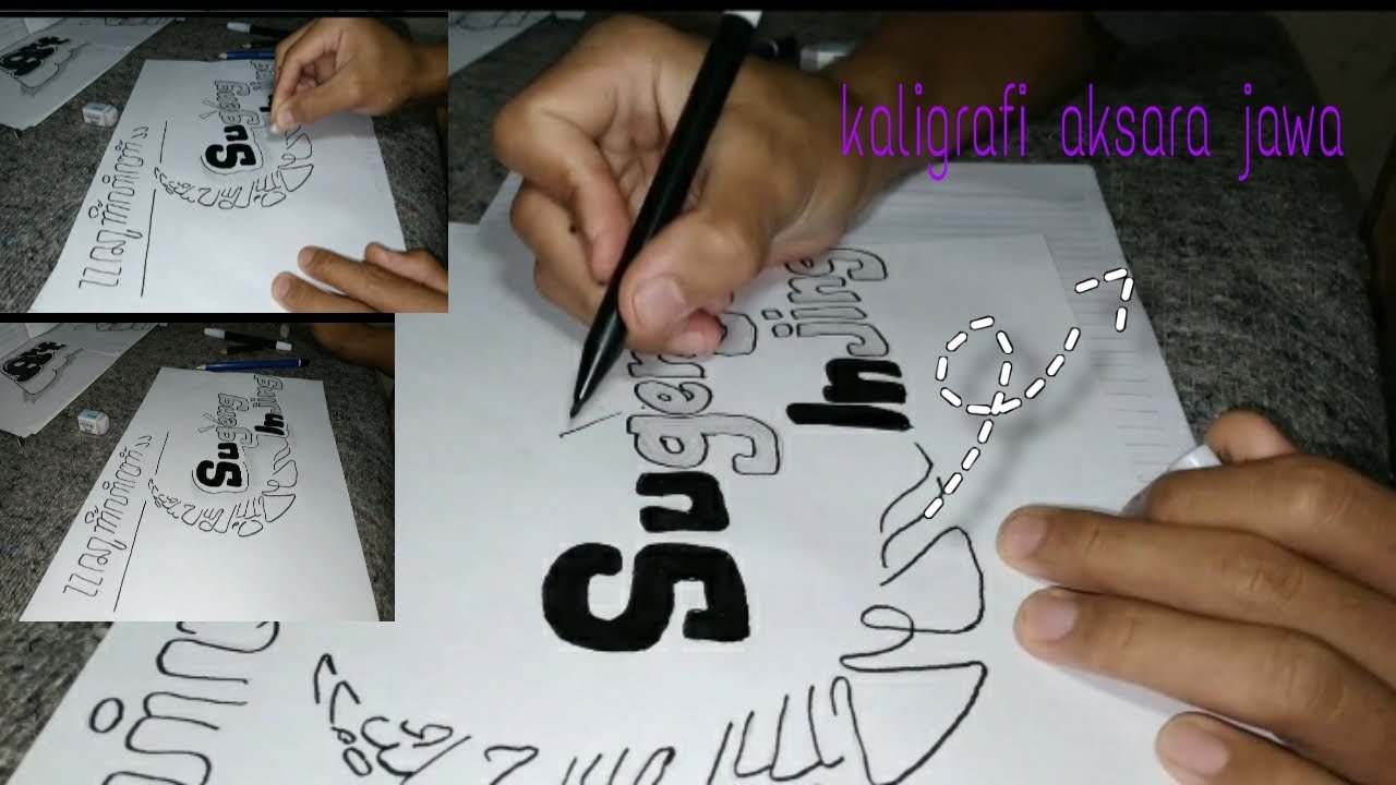 Membuat kaligrafi aksara jawa | Tutorial - YouTube