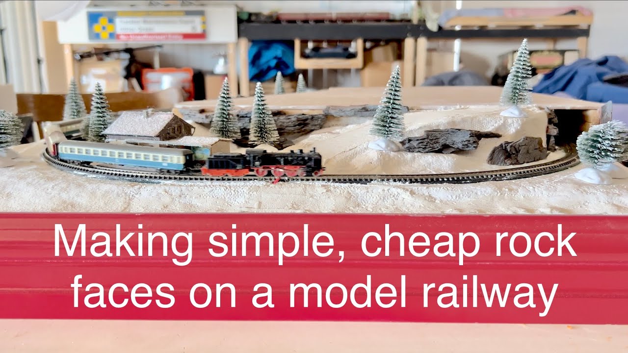 Making simple cheap rocks on a model railway and try Woodland scenics ...