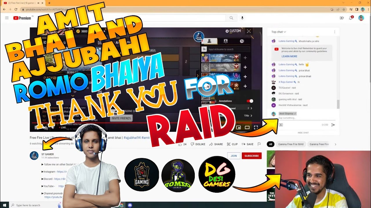 Amit bhai and ajjubhai and romio gamer Raid On My Channel | Watch My ...
