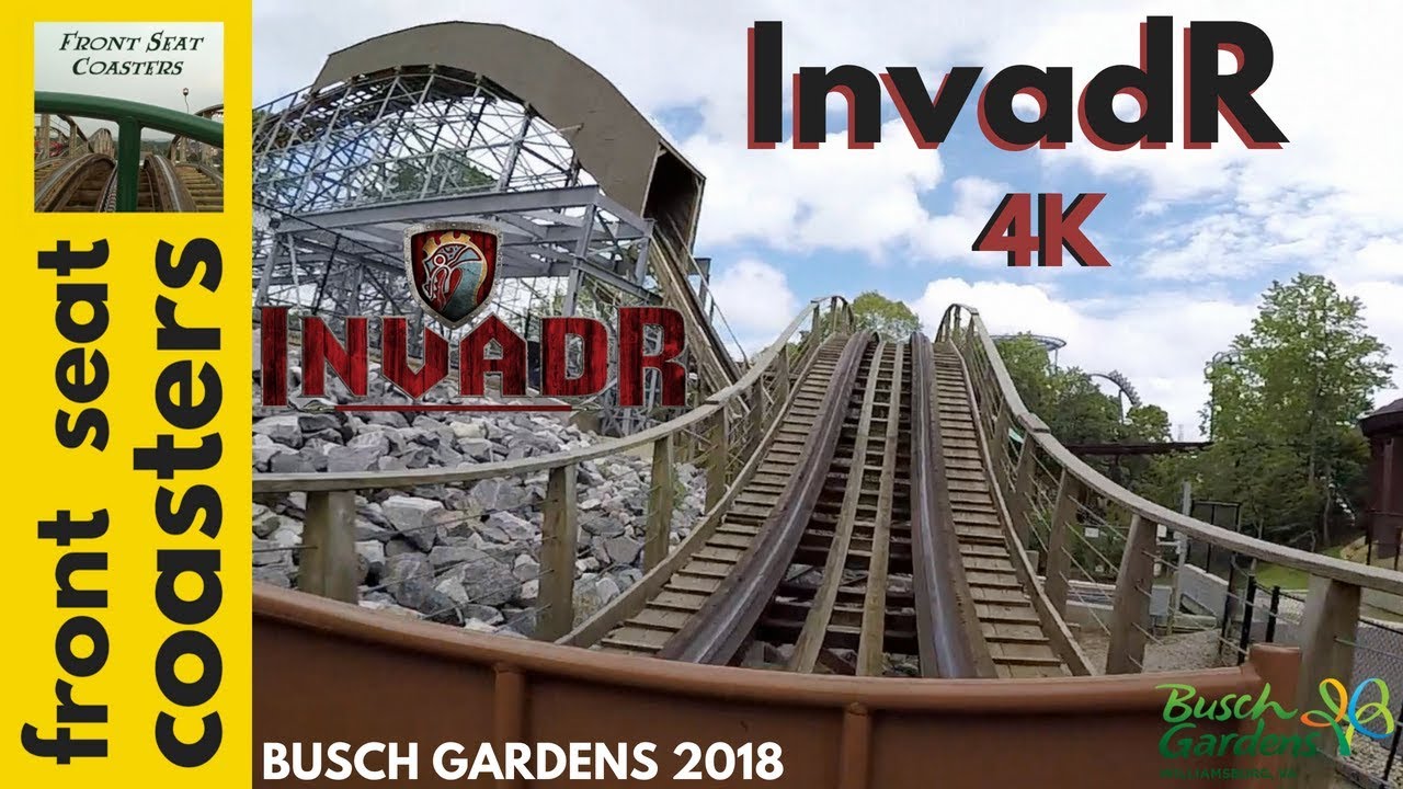 InvadR 4K POV Busch Gardens Williamsburg 2018 Roller Coaster Front Seat ...