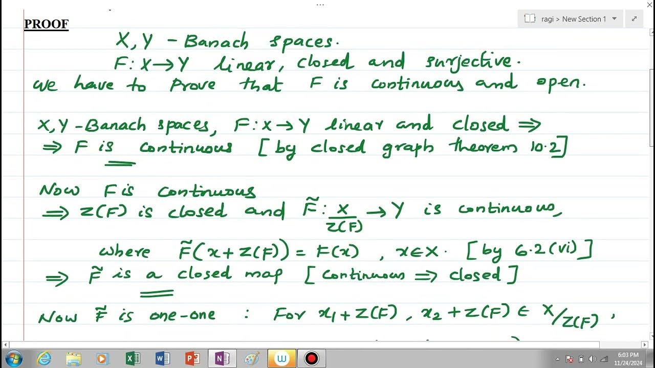 10.6 - OPEN MAPPING THEOREM - FUNCTIONAL ANALYSIS - YouTube