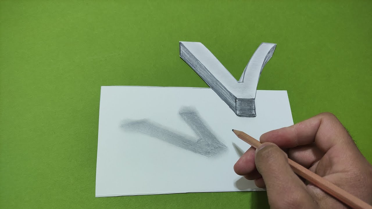 How to Draw 3D Letter V / 3D V Harfi Nasıl çizilir ? Ve Sonra? - YouTube