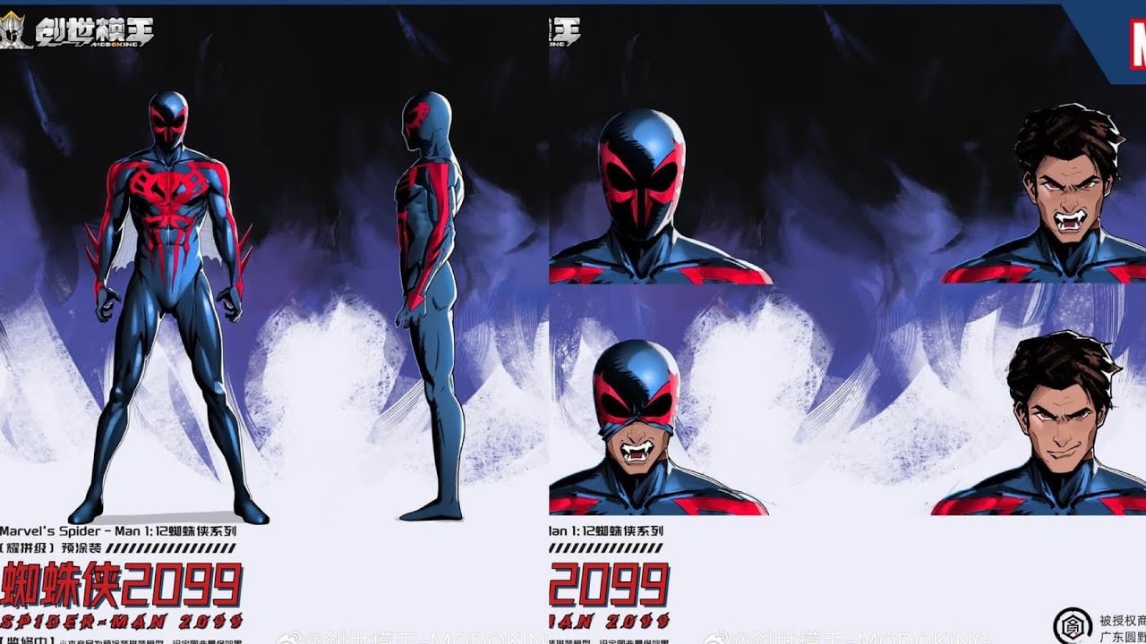 New Spiderman 2099 model kit action figure revealed by modoking - YouTube
