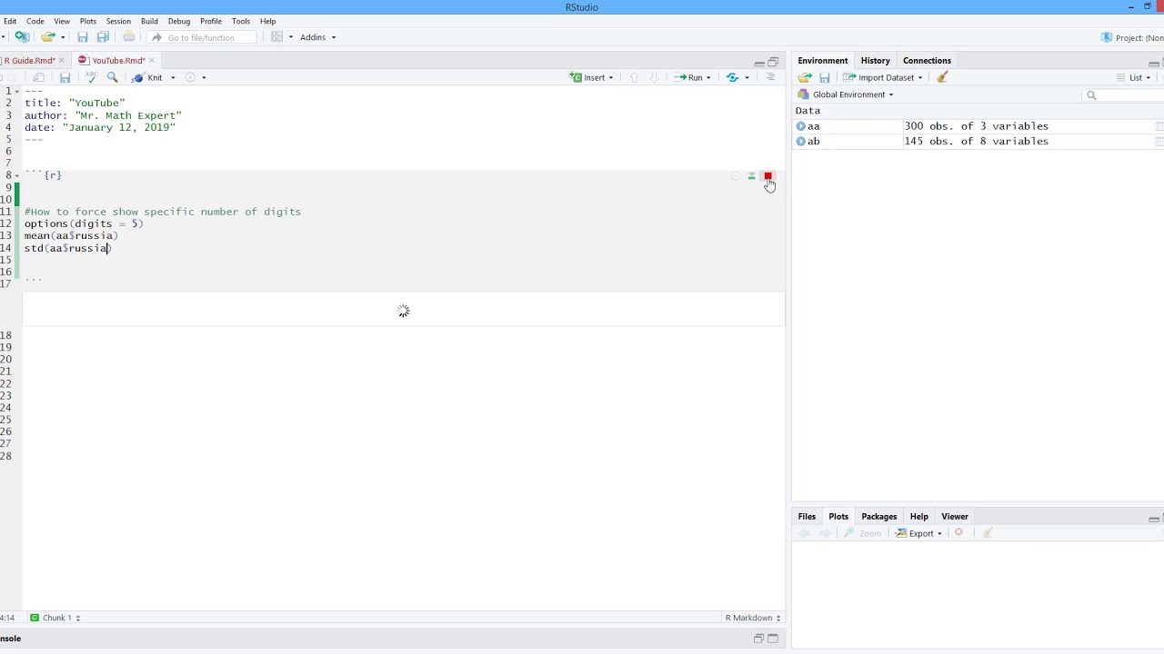 How to Set the Number of Digits to be Shown in R. [HD] - YouTube