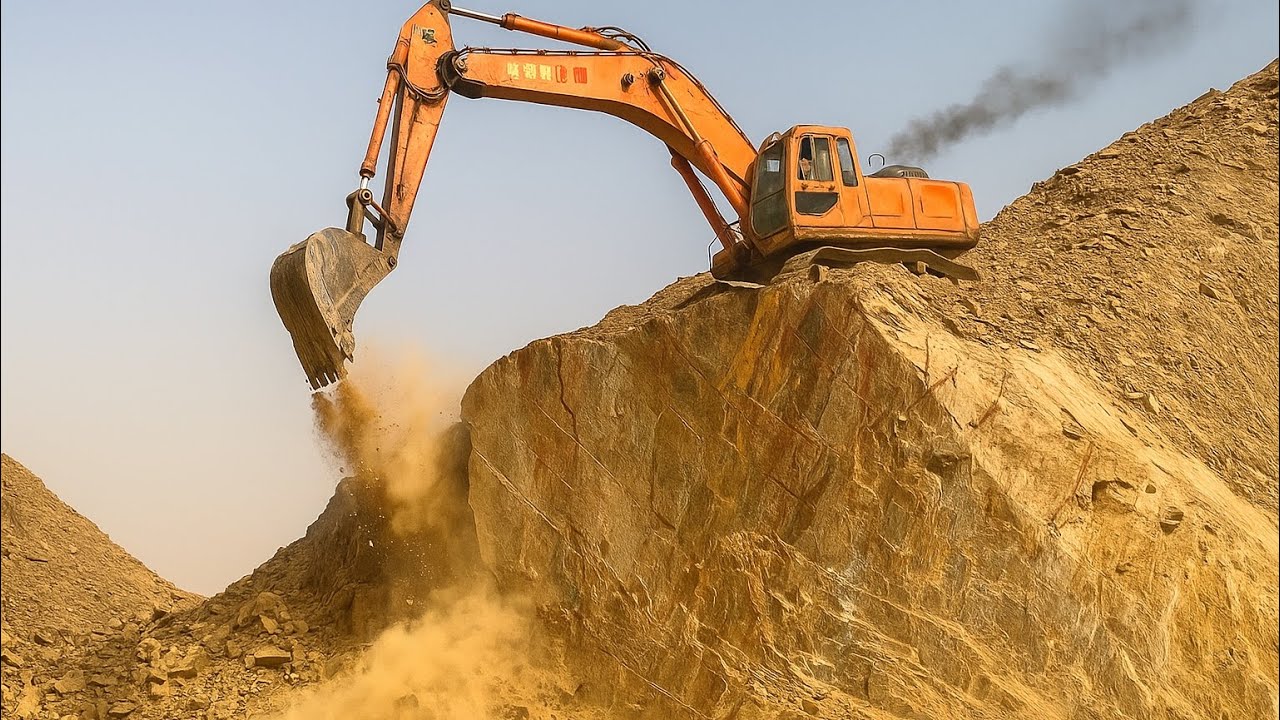 Excavator breaks Hills Then Disaster Strikes Thrilling moment🫩😱# ...