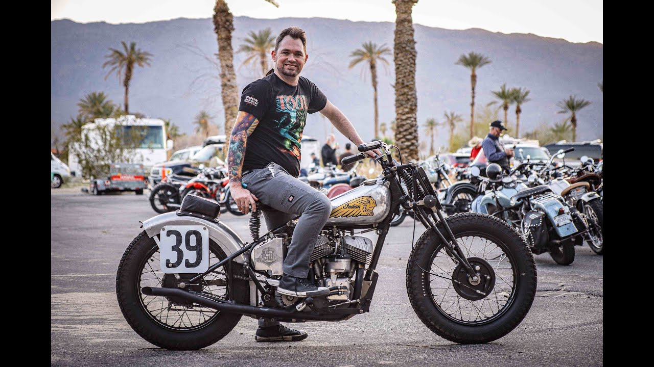 Montezuma grade on a 1939 Indian Sport Scout racer. - YouTube