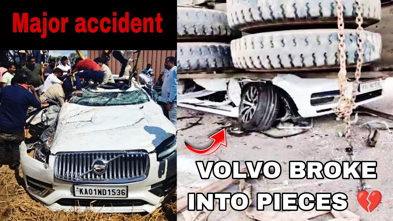 VOLVO CRASHED 💔💔 ll world's safest car broke into pieces 😱ll AUTO MANIA ...