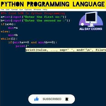 #Python 24 To find LCM in Python Programming | Computer Programming | # ...