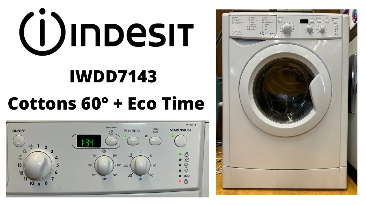 Indesit IWDD7143 - Cottons 60° + Eco Time - YouTube