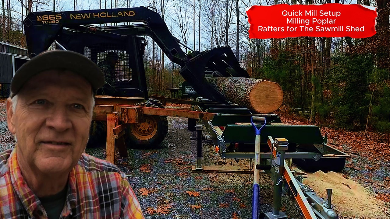 First Time Milling Poplar-Woodland Mills Sawmill Setup - YouTube
