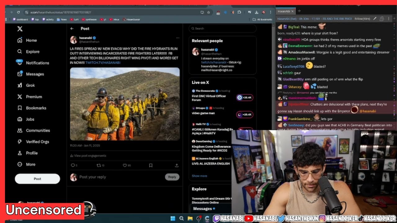 Wildfire Coverage, News and More | Hasanabi Chair Reacts (Fan Channel ...