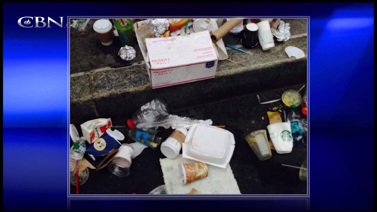 Climate Changers Leave Trash Trail after Protests - YouTube