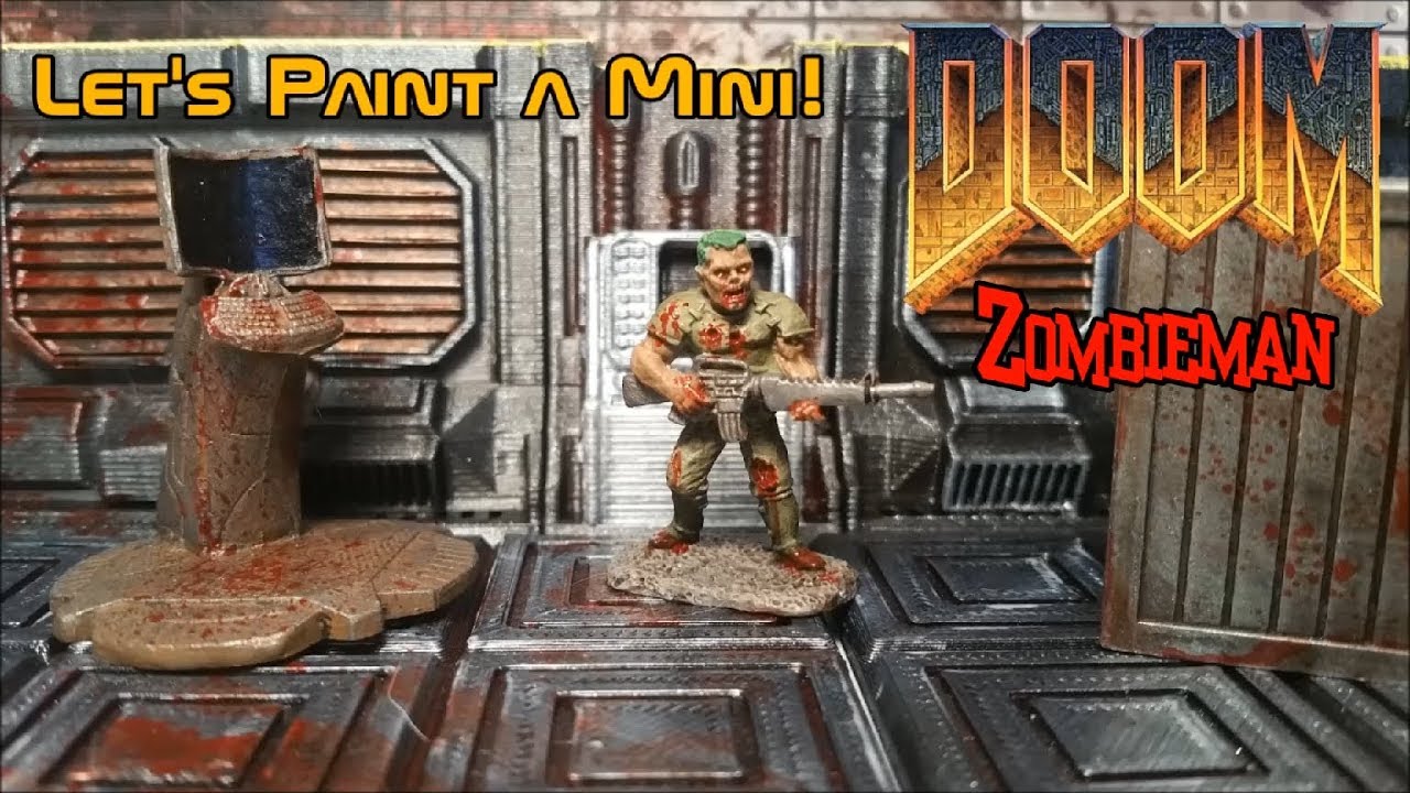 Let's Paint a Mini: Doom Zombieman - YouTube