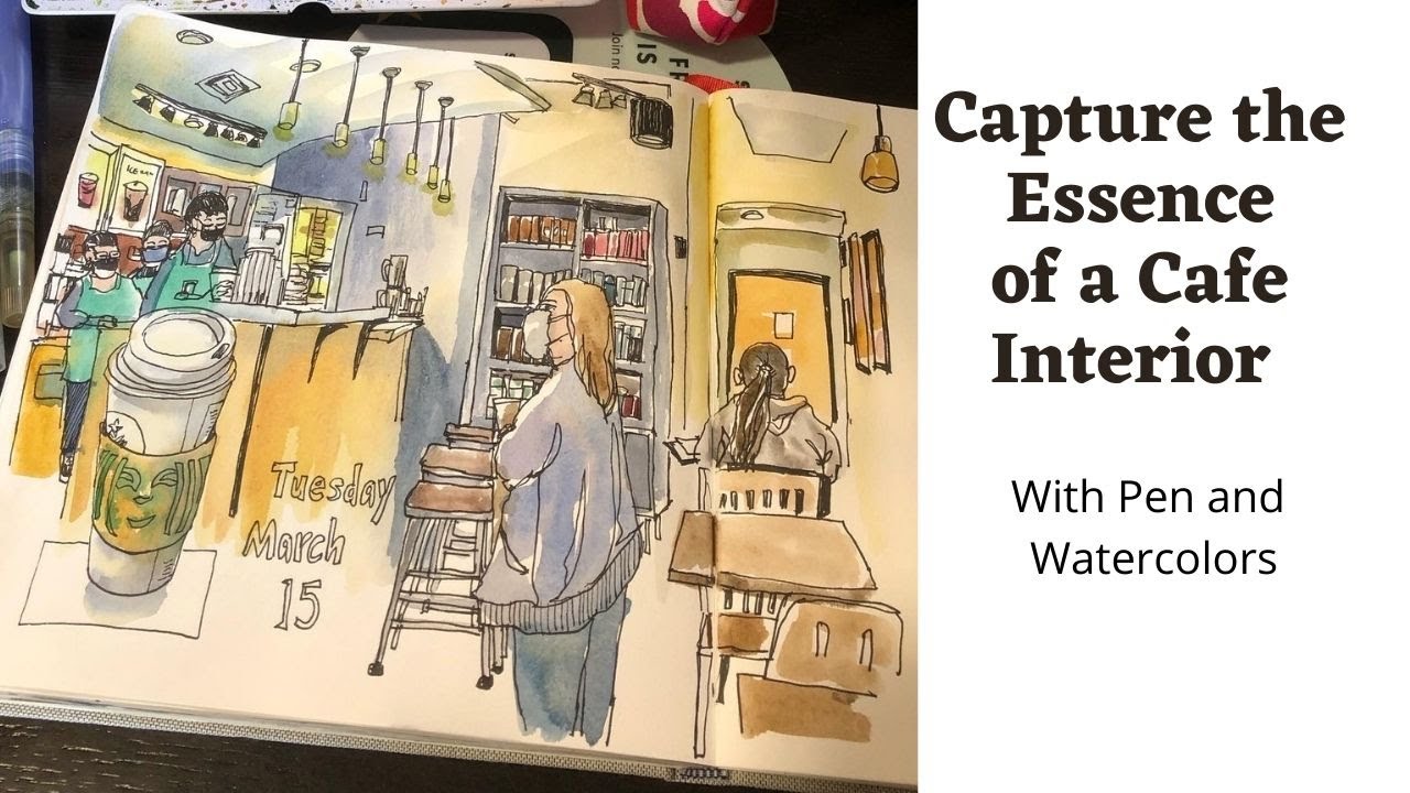 How To Sketch Cafe Interior and People Quickly and Effectively 🎨 Ink ...