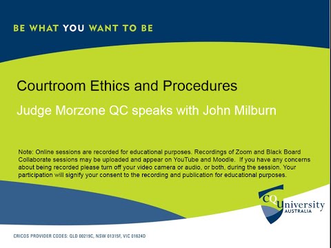 Courtroom ethics and procedures Judge Morzone QC speaks with John ...